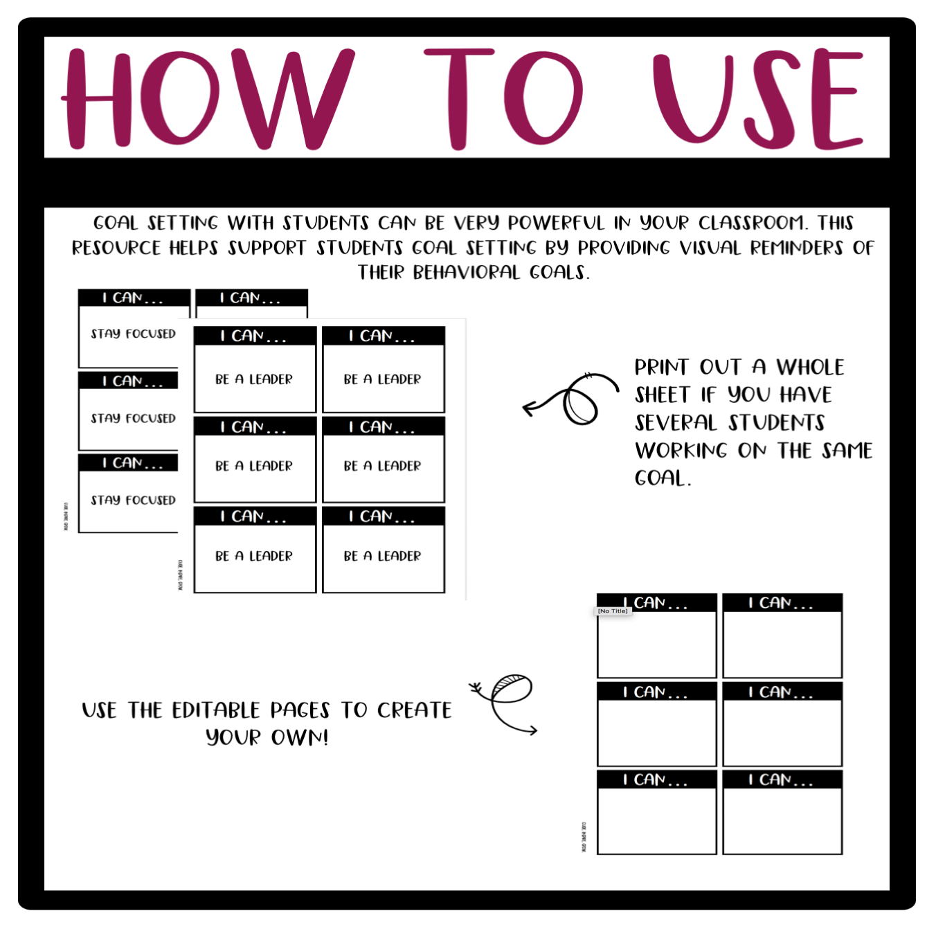 Behavior Goal Kit [EDITABLE] - Guide Inspire Grow