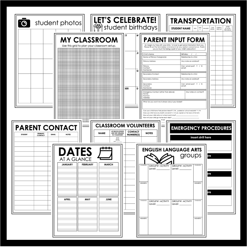 Must Have Teacher Forms - Guide Inspire Grow